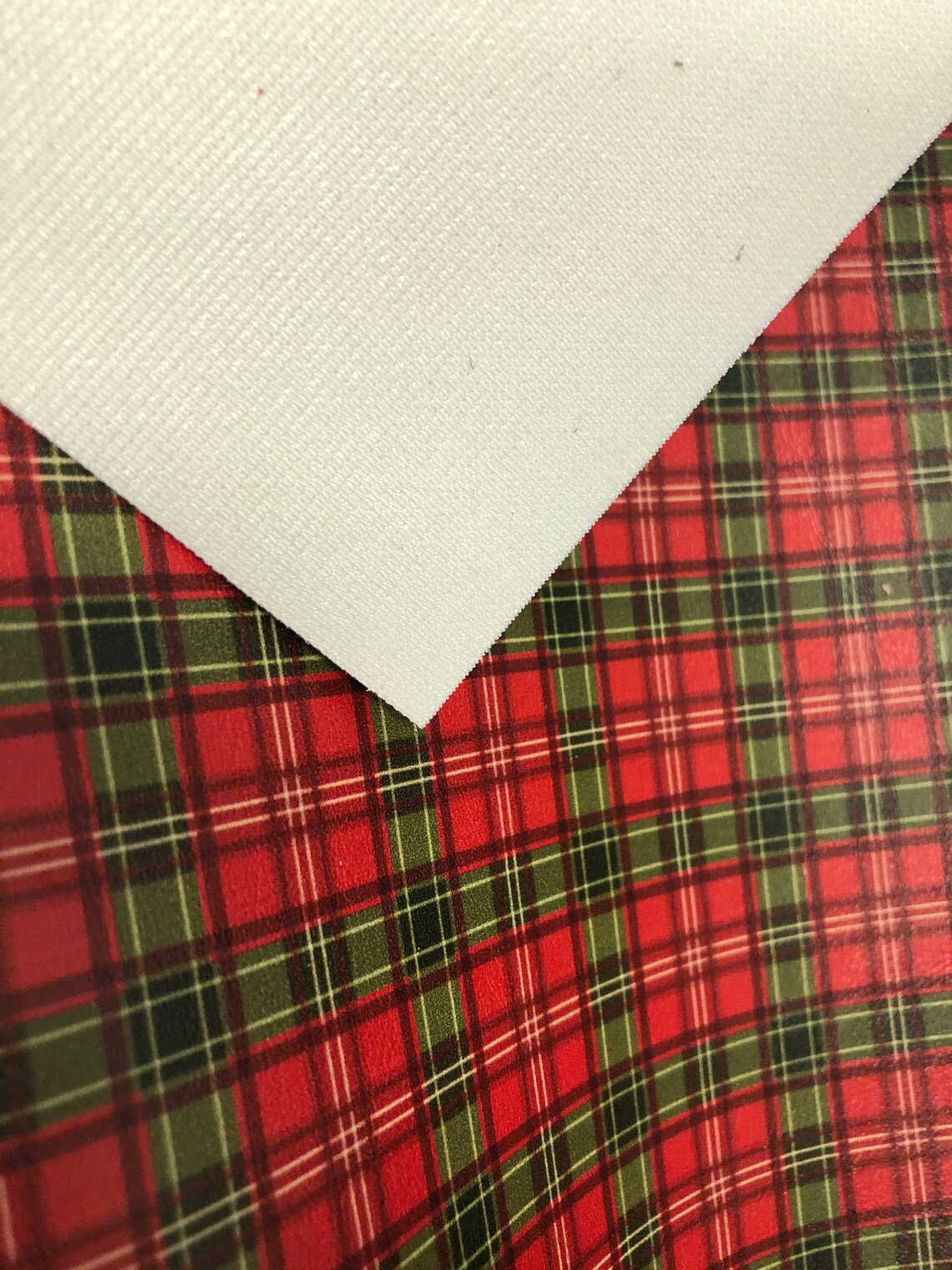Marine Vinyl Sheet Holiday Tartan Plaid Faux Leather Faux | Etsy