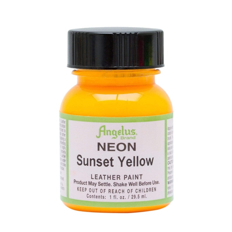 Angelus Neon Acrylic Leather Paint Sunset Yellow 1oz | Etsy