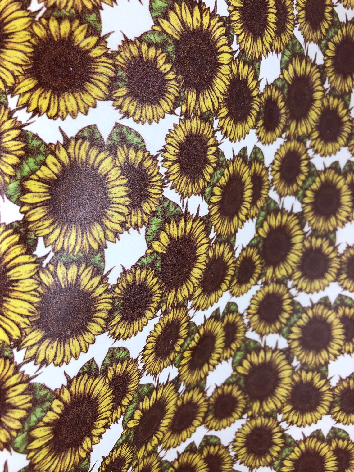 Printed Leather Sunflower Leather Panels Earring Leather | Etsy