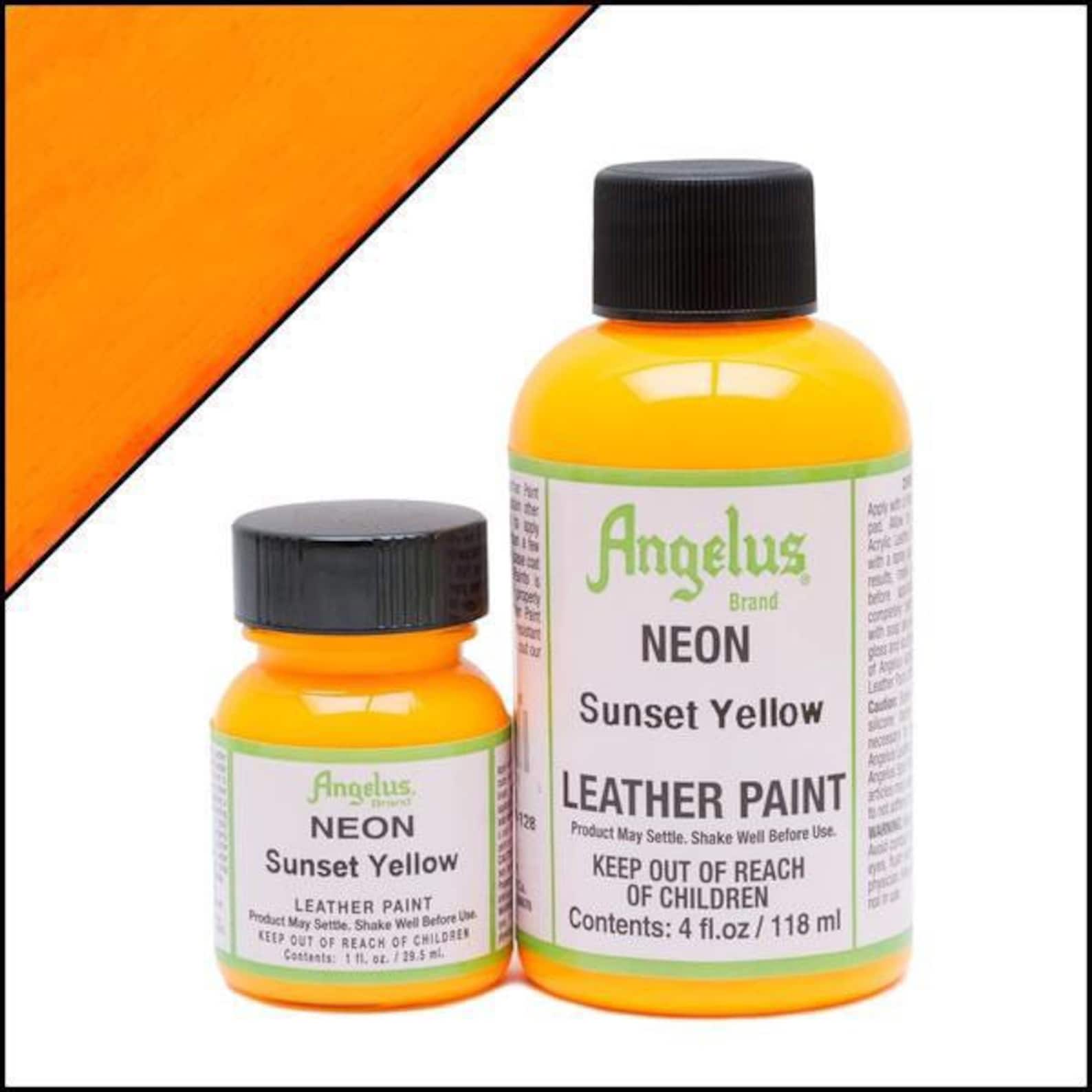 Angelus Neon Acrylic Leather Paint Sunset Yellow 1oz - Etsy