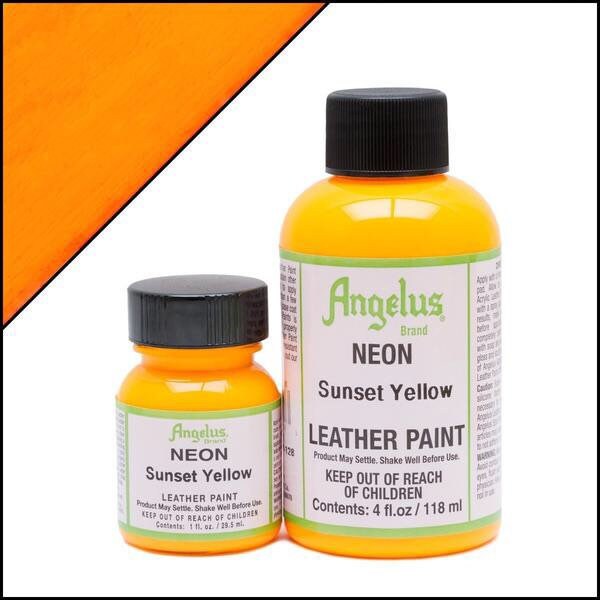 Angelus Neon Acrylic Leather Paint Sunset Yellow 1oz - Etsy