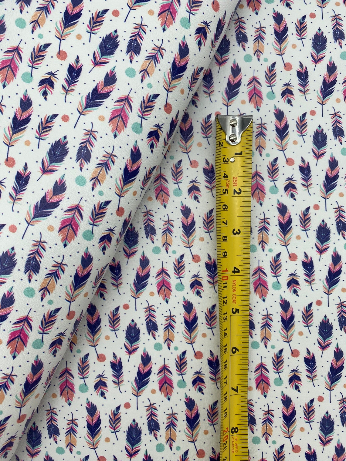 Marine Vinyl Yard Spring Feathers Printed Faux Leather | Etsy
