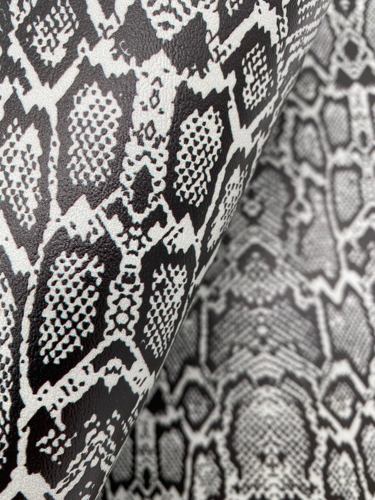 Marine Vinyl Yard Snake Print Black & Grey Printed Faux | Etsy