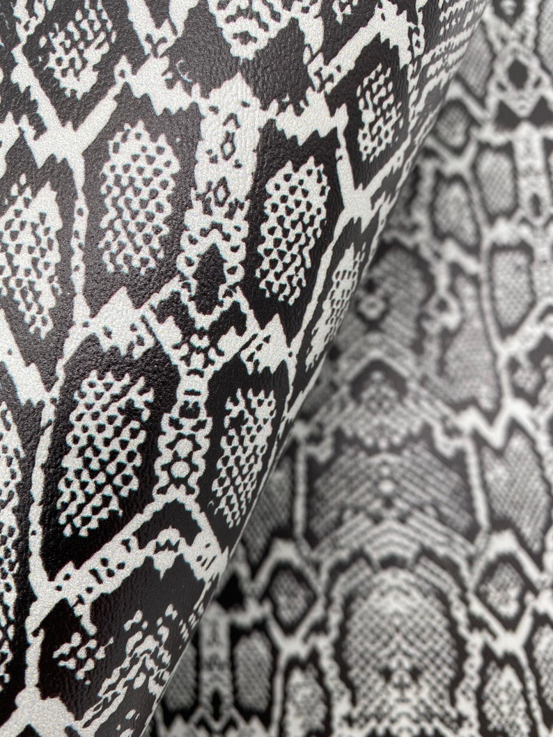 Marine Vinyl Yard Snake Print Black & Grey Printed Faux | Etsy