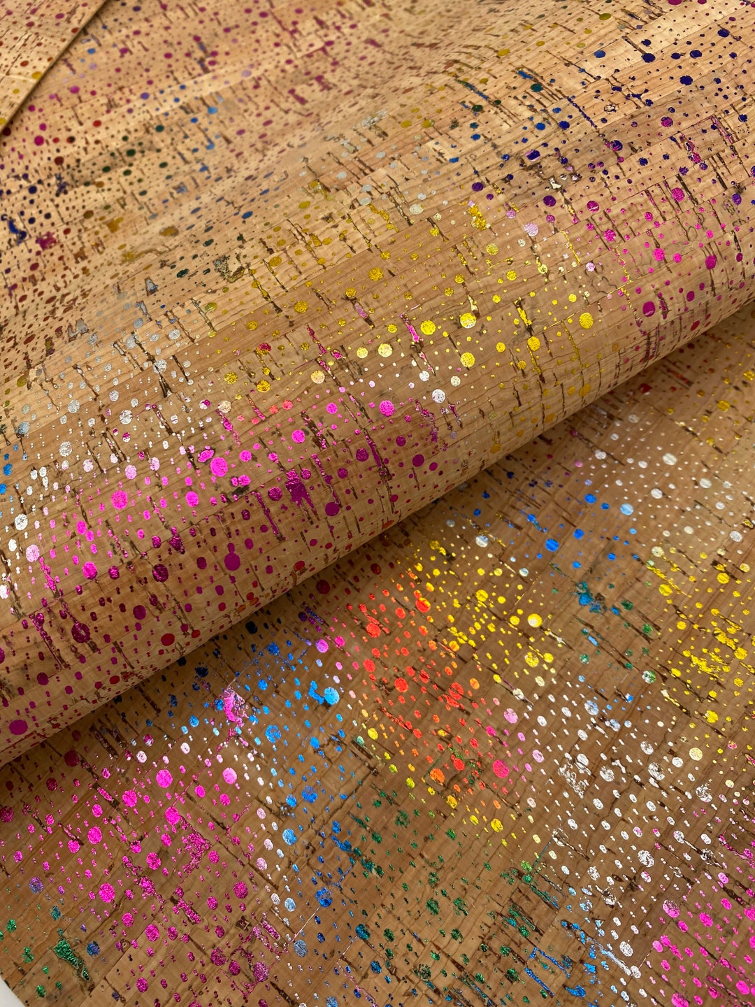 Metallic Rainbow Cork 12 X 12 Sheet / Genuine Cork Sheet With Metallic ...