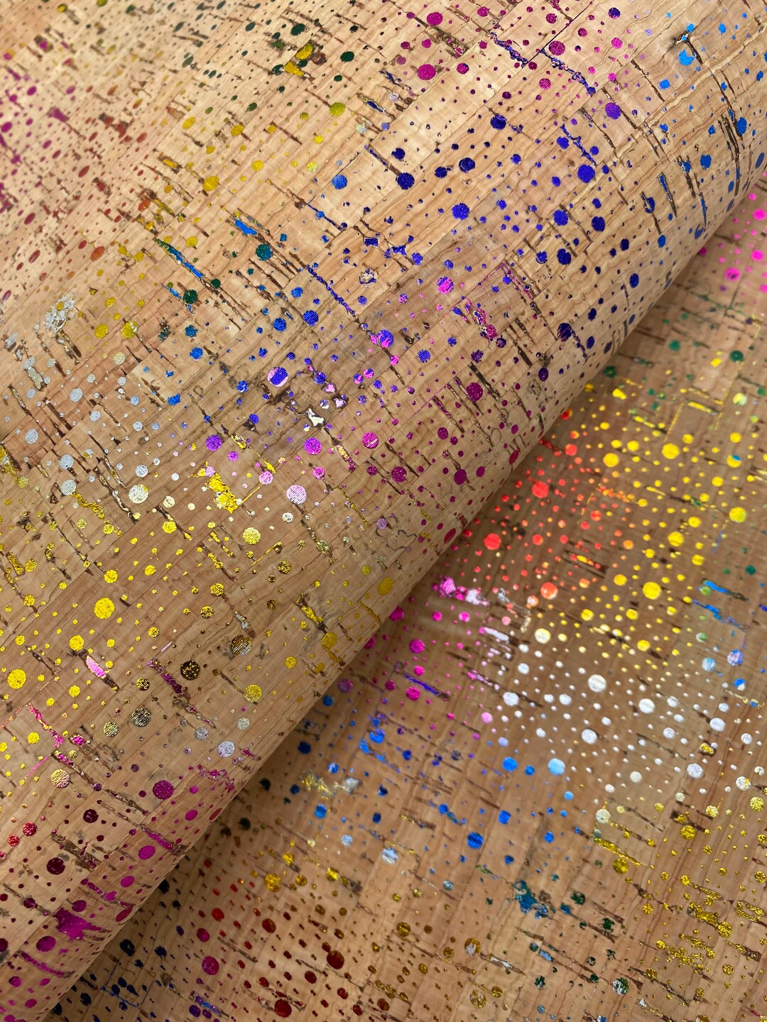Metallic Rainbow Cork 12 X 24 Sheet / Genuine Cork Sheet With Metallic ...