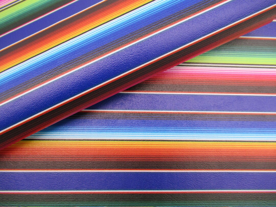 Navy Serape Marine Vinyl Sheet: Printed Faux Leather Fabric - Etsy