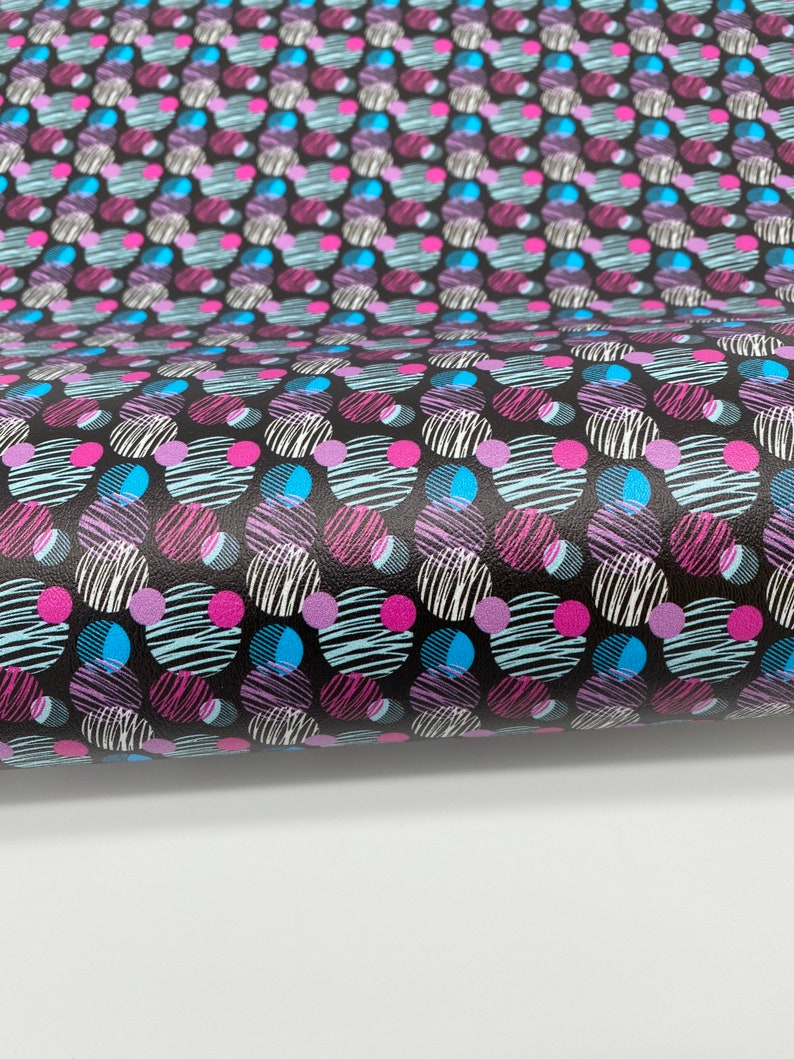 Marine Vinyl Sheet Geometric Circles Faux Leather Sheet - Etsy