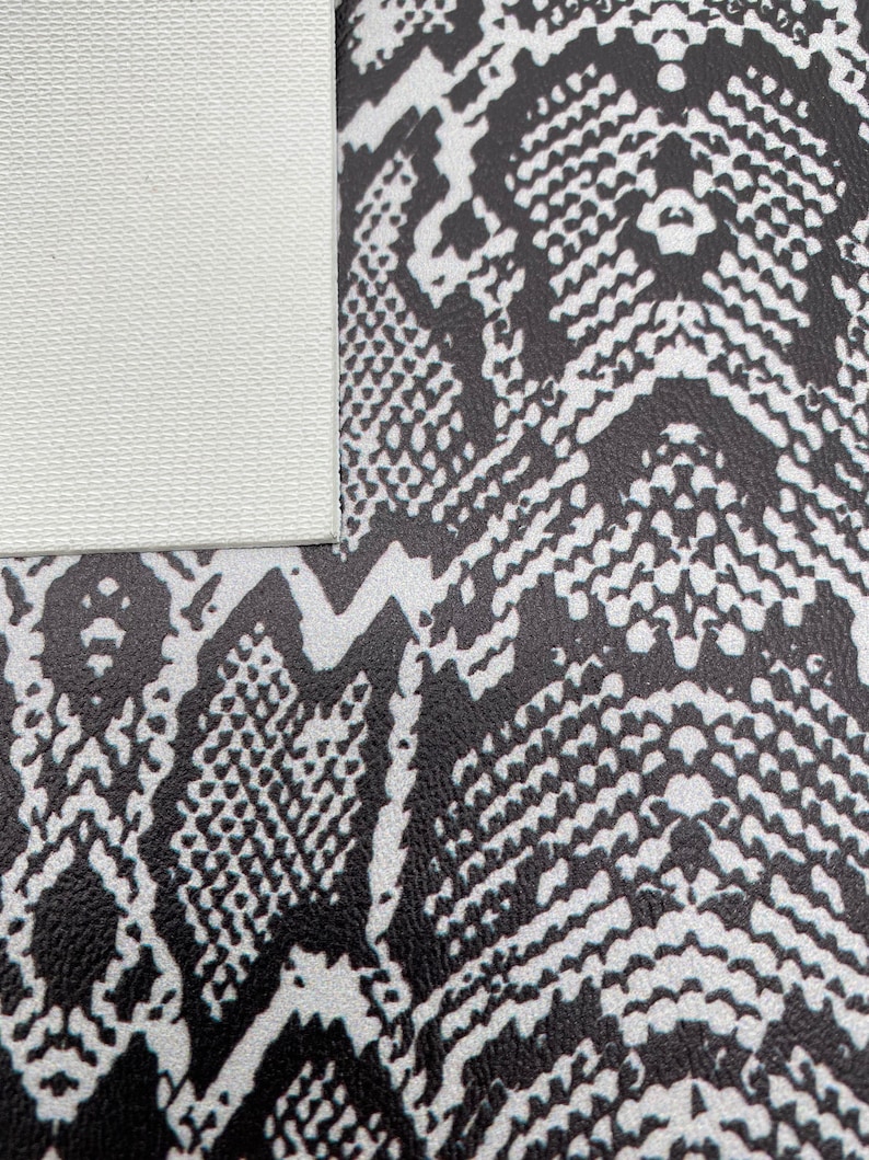 Marine Vinyl Yard Snake Print Black & Grey Printed Faux | Etsy