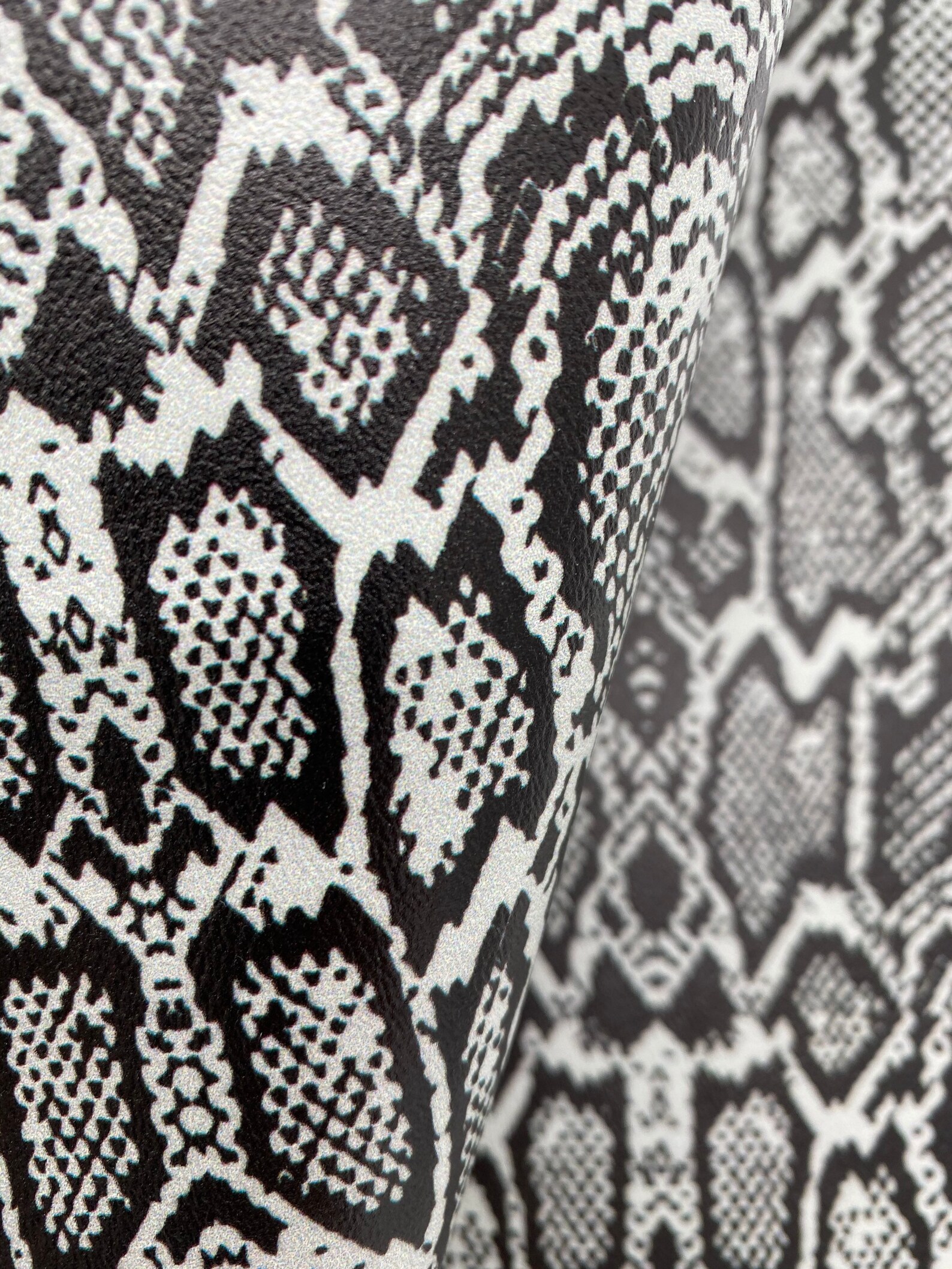 Marine Vinyl Yard Snake Print Black & Grey Printed Faux | Etsy