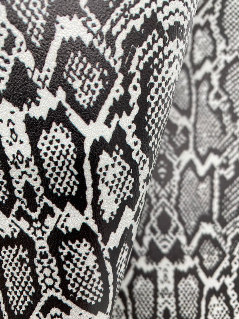 Marine Vinyl Yard Snake Print Black & Grey Printed Faux | Etsy