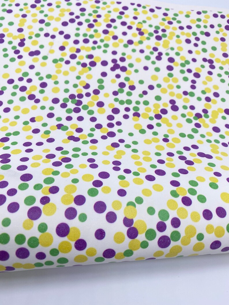 Printed Leather Mardi Gras Polka Dots Leather Panels - Etsy