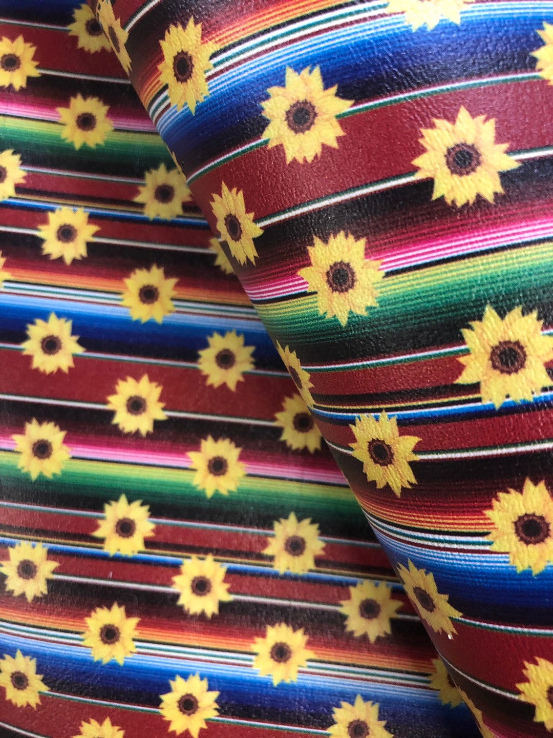 Marine Vinyl Sheet - Serape Sunflower | Faux Leather Sheet | Earring ...