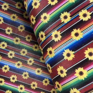 Marine Vinyl Sheet - Serape Sunflower | Faux Leather Sheet | Earring ...