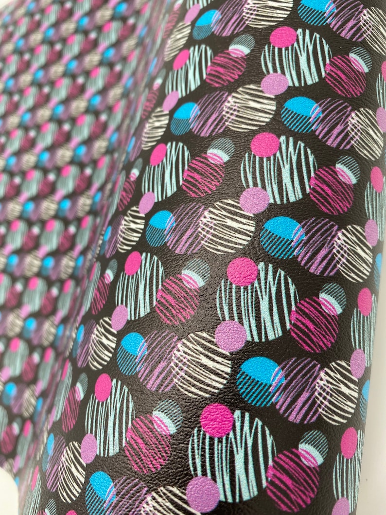 Marine Vinyl Sheet Geometric Circles Faux Leather Sheet - Etsy