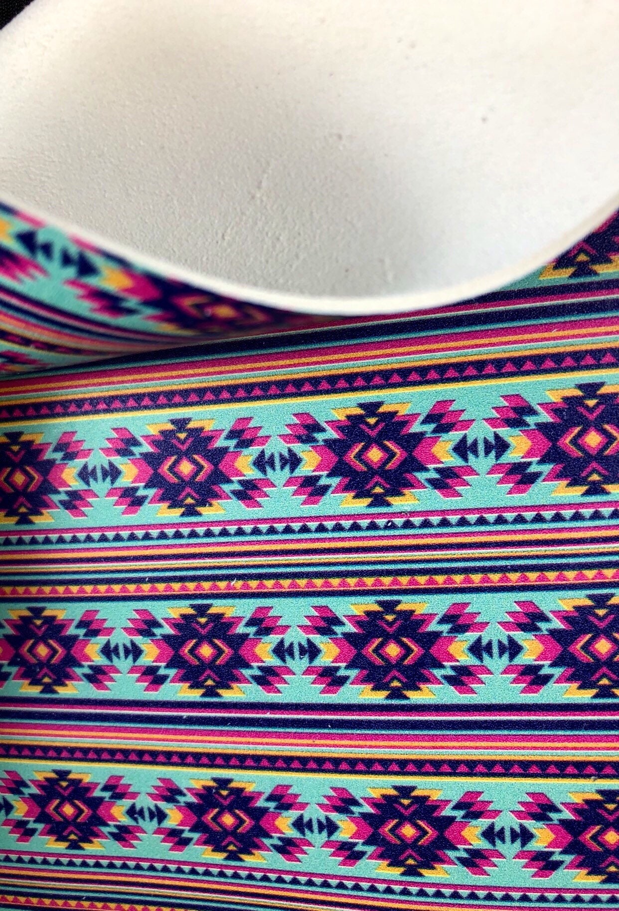 Printed Leather Turquoise & Hot Pink Aztec Leather Panels | Etsy