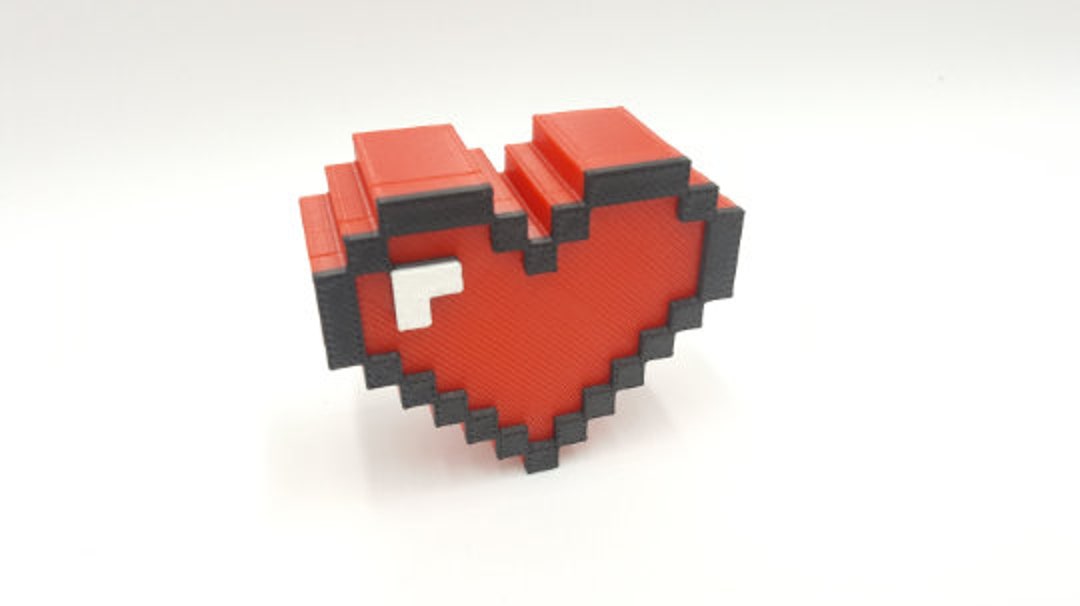 8-bit Heart Box 3D Printed Proposal Wedding Ring Box or Ring Bearer Box ...