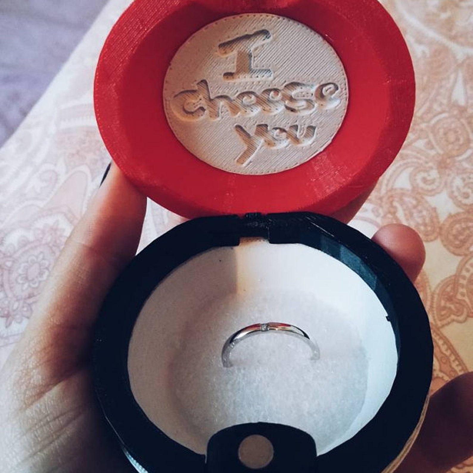 Pokeball Engagement Ring Box 3D Printed Pokemon Wedding - Etsy