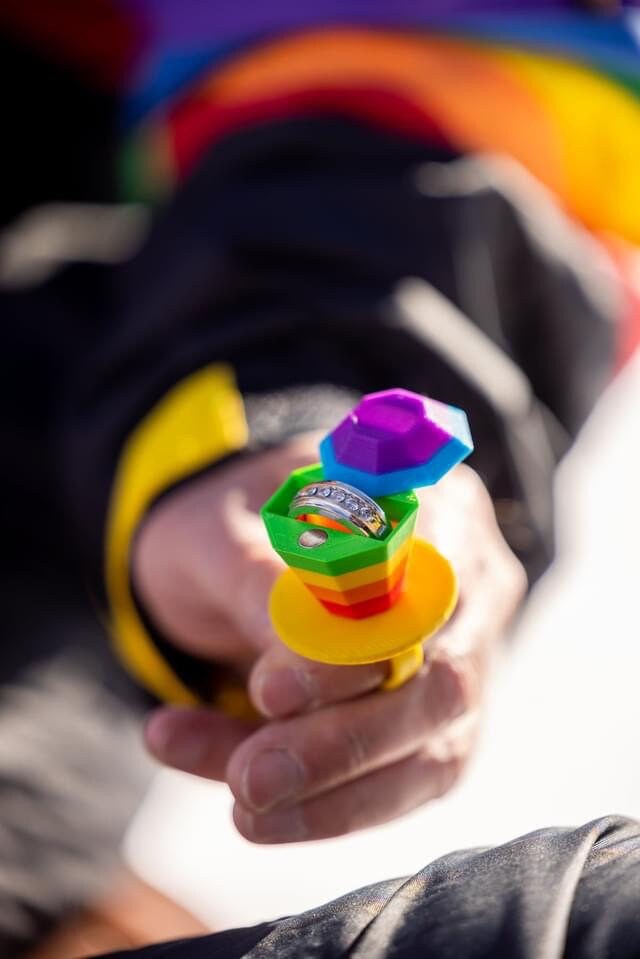 RAINBOW Ring Pop Box 3D Printed Proposal Wedding Ring Box or - Etsy