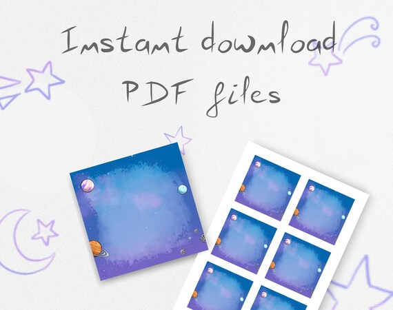 Printable Space Memo Instant Download | Etsy