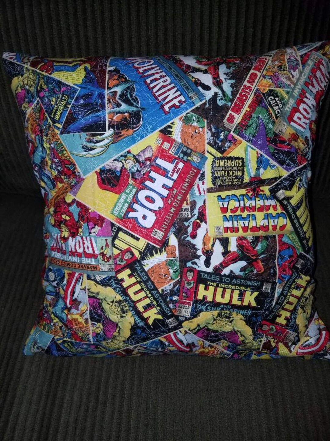Decorative Throw Pillow Featuring Marvel Comic Book or Thor Fabric 16 ...