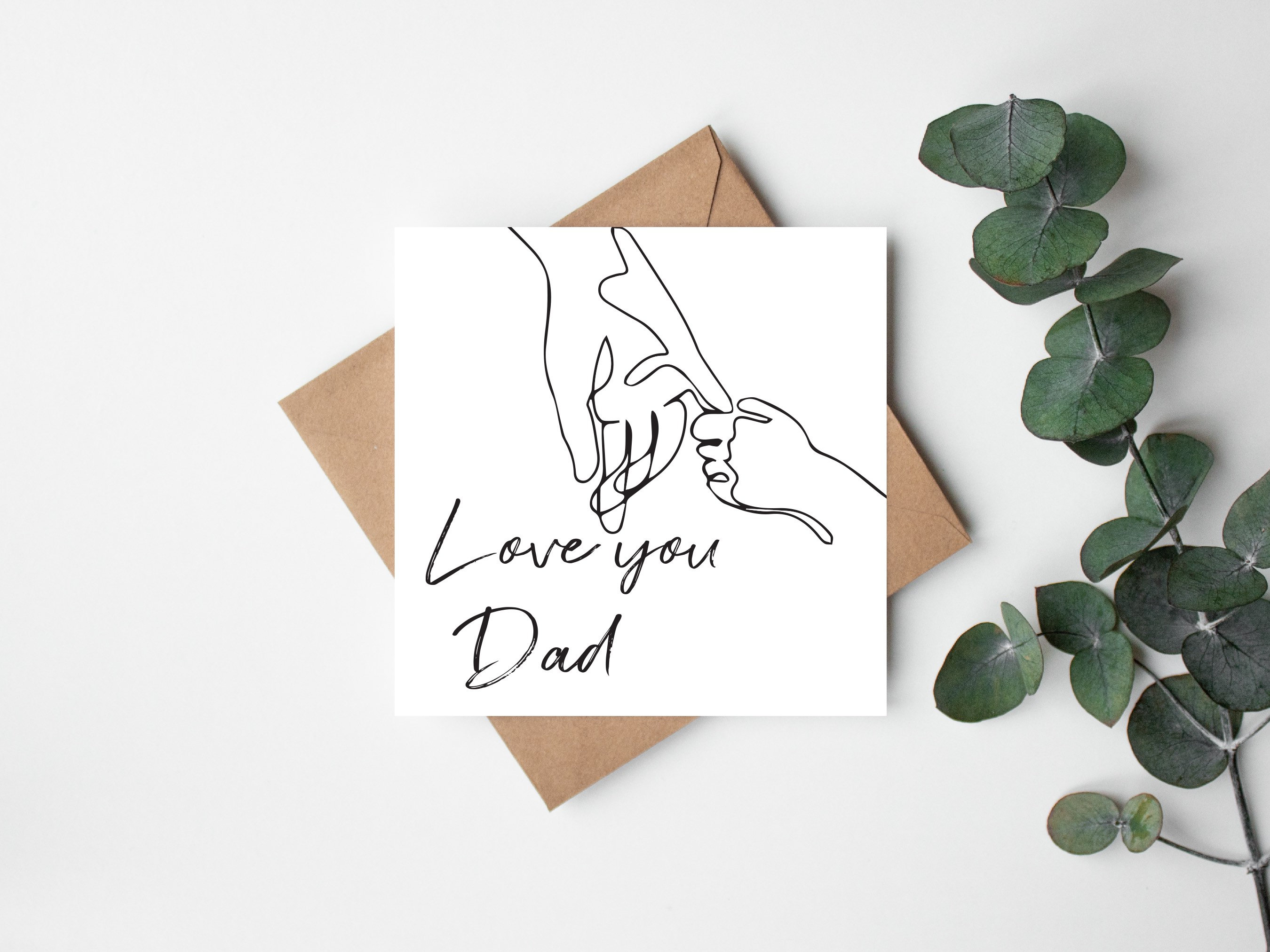 Love You Dad Holding Hands Fathers Day Card Birthday Card - Etsy UK