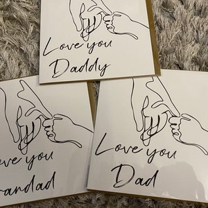 Love You Dad Holding Hands Fathers Day Card Birthday Card - Etsy UK