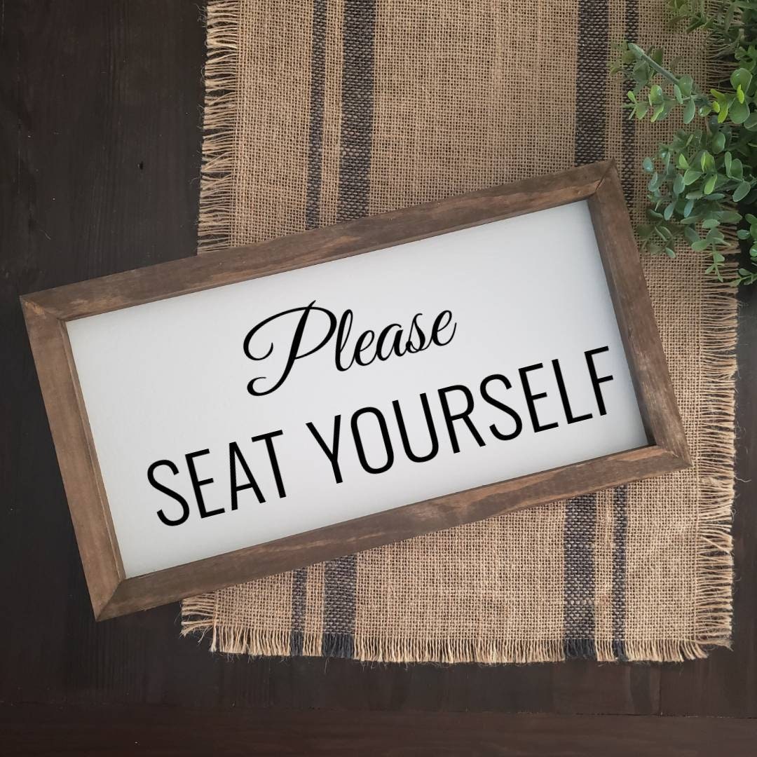 Please Seat Yourself Funny Bathroom Sign Farmhouse Decor | Etsy