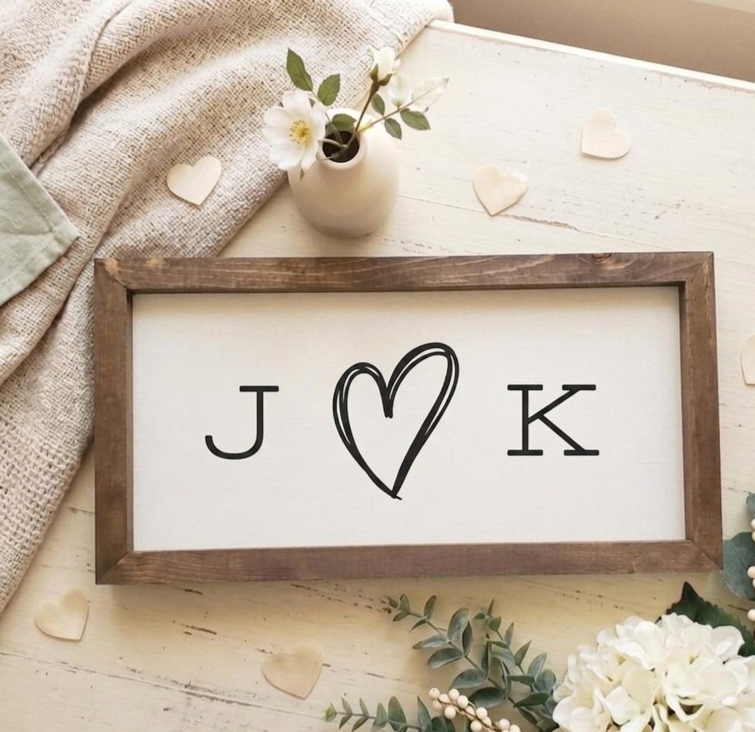 Personalized Couple Initials Sign – Custom Wedding or Anniversary Gift ...