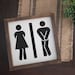 Funny Stick Figure Bathroom Sign | Rustic Farmhouse Decor - Etsy