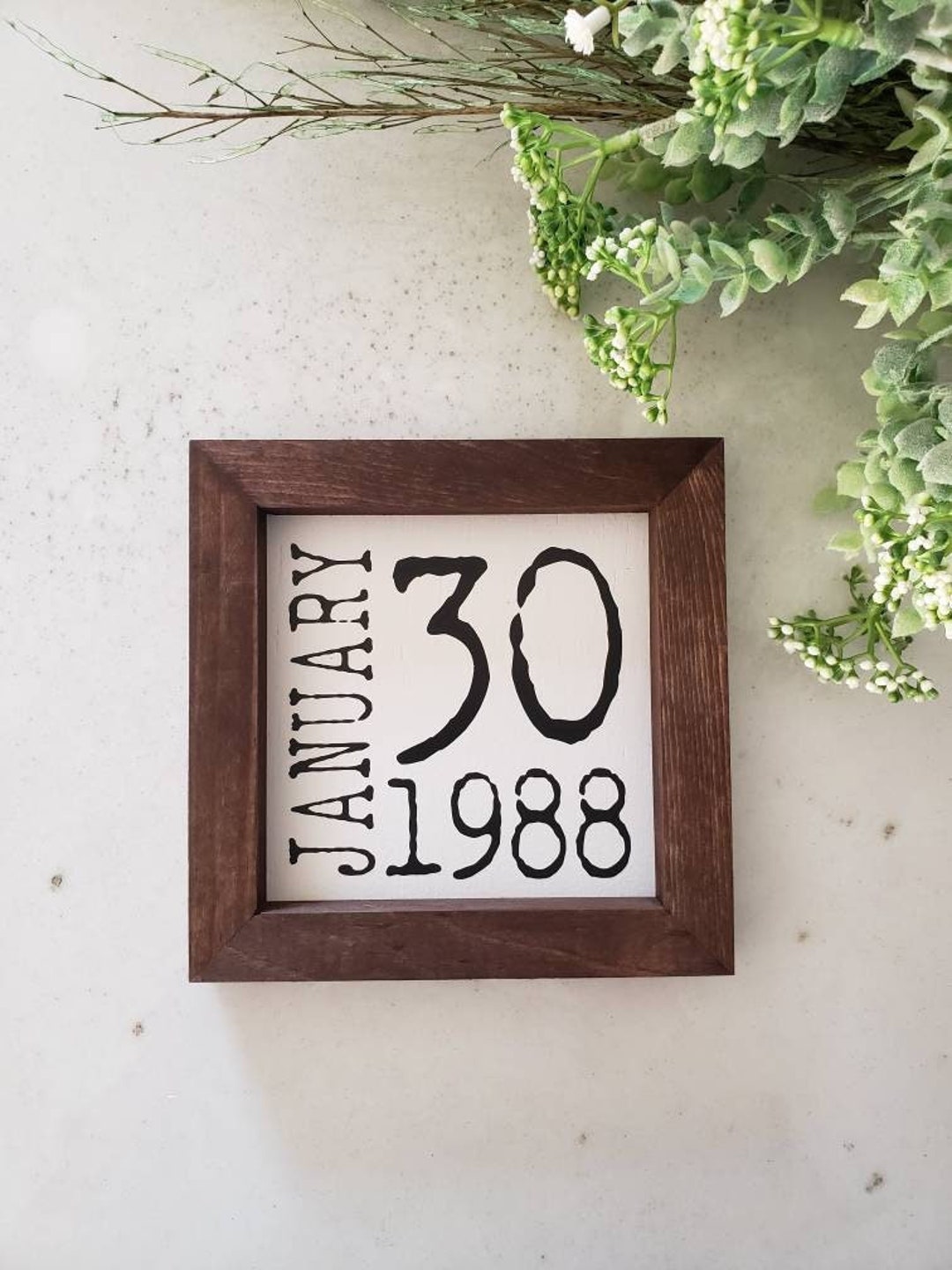 Personalized Date Block Sign – Farmhouse Anniversary or Birthday Gift ...
