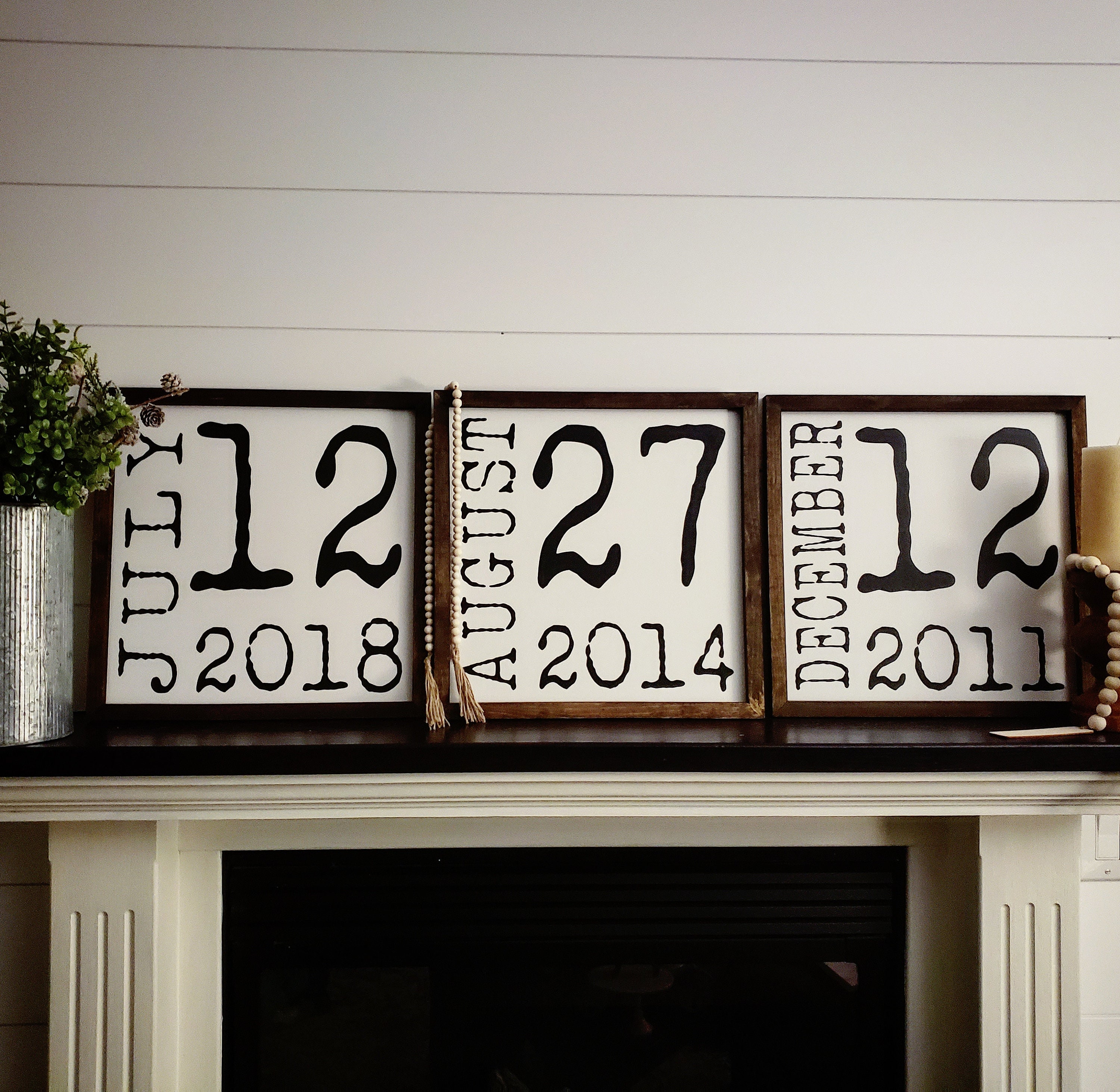 Personalized Date Block Sign – Farmhouse Anniversary or Birthday Gift ...