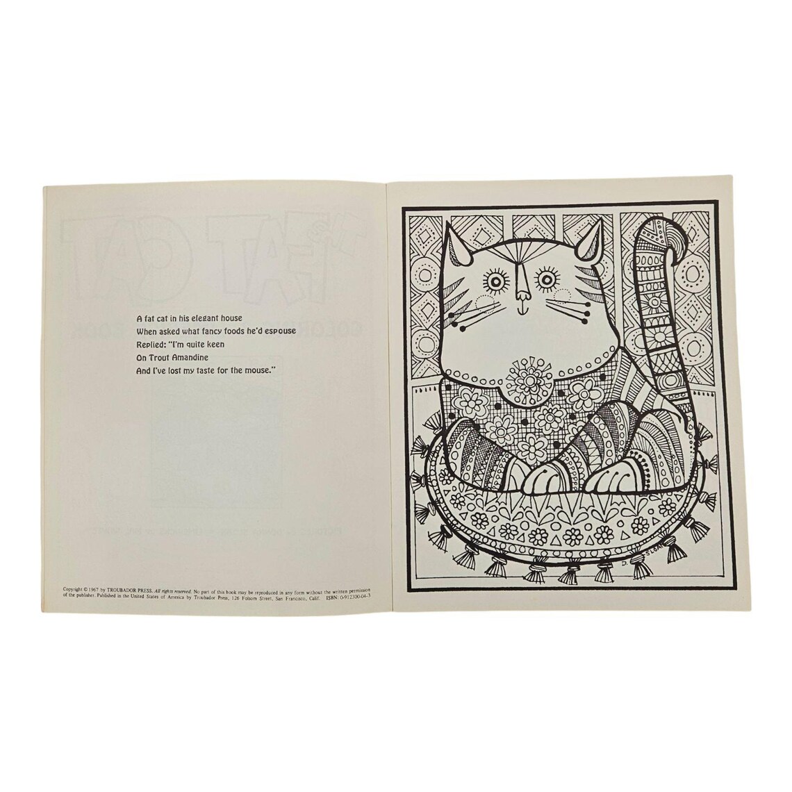 The Fat Cat Coloring and Limerick Book 1967 - Etsy