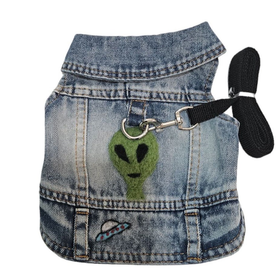 Alien Dog Denim Vest - Funky and Fun for Small Dogs - Etsy