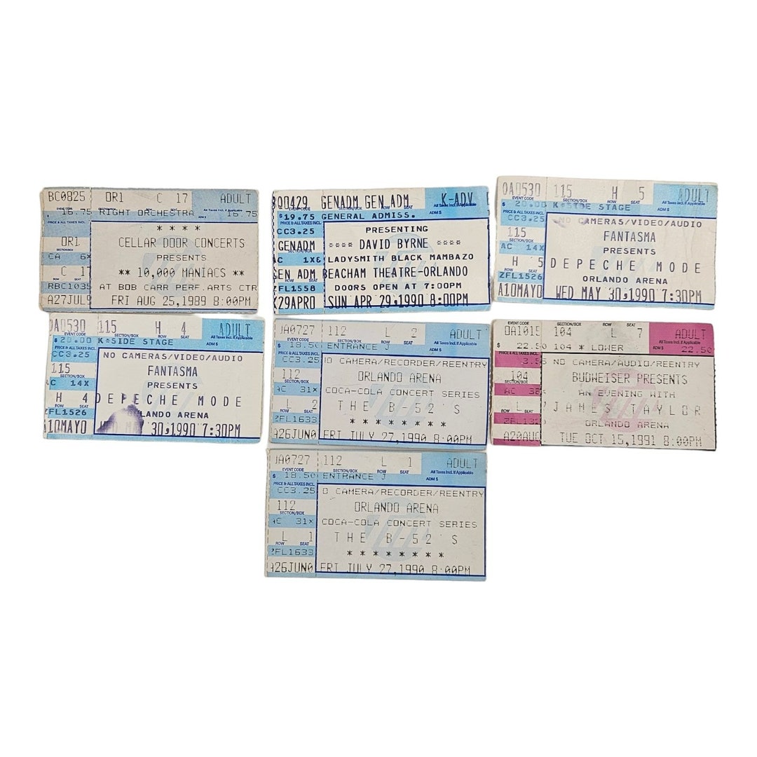 Lot of Vintage Concert Ticket Stubs - A Nostalgic Collection - Etsy