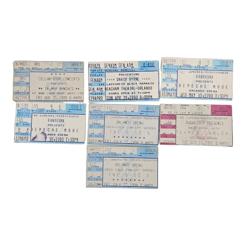 Lot of Vintage Concert Ticket Stubs - A Nostalgic Collection - Etsy