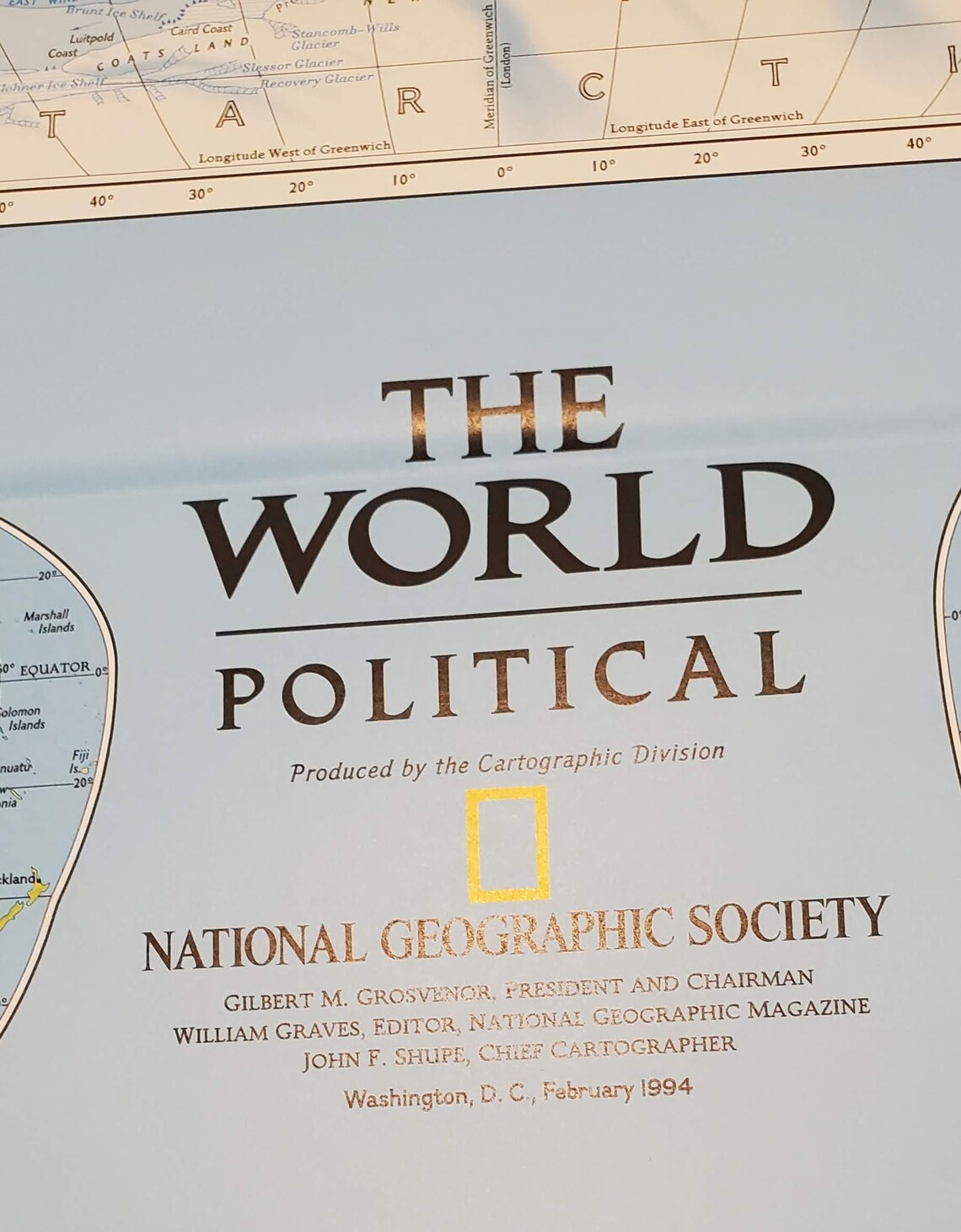 National Geographic Map of the World February 1993 - Etsy