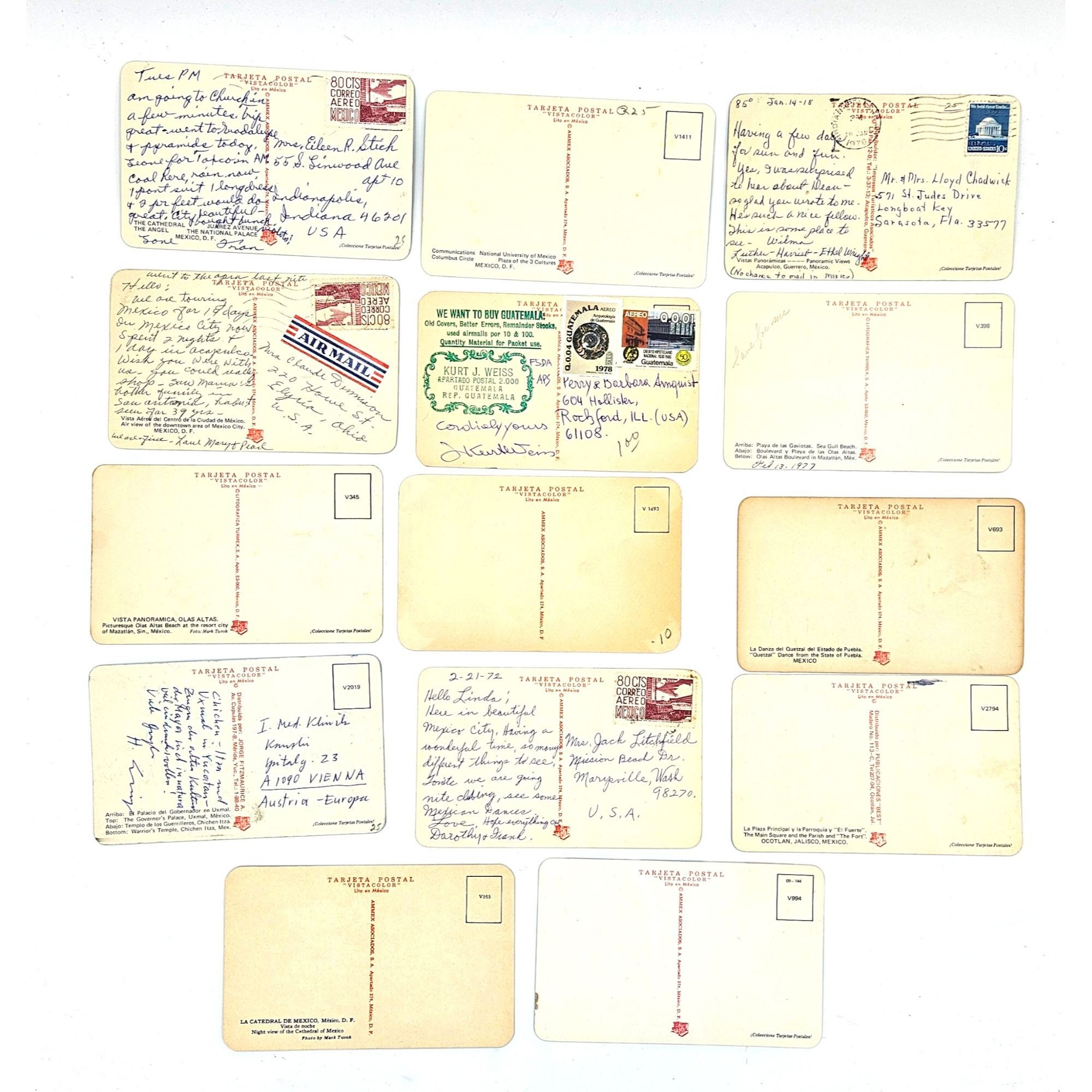 Lot of Vintage Postcards From Mexico - Etsy