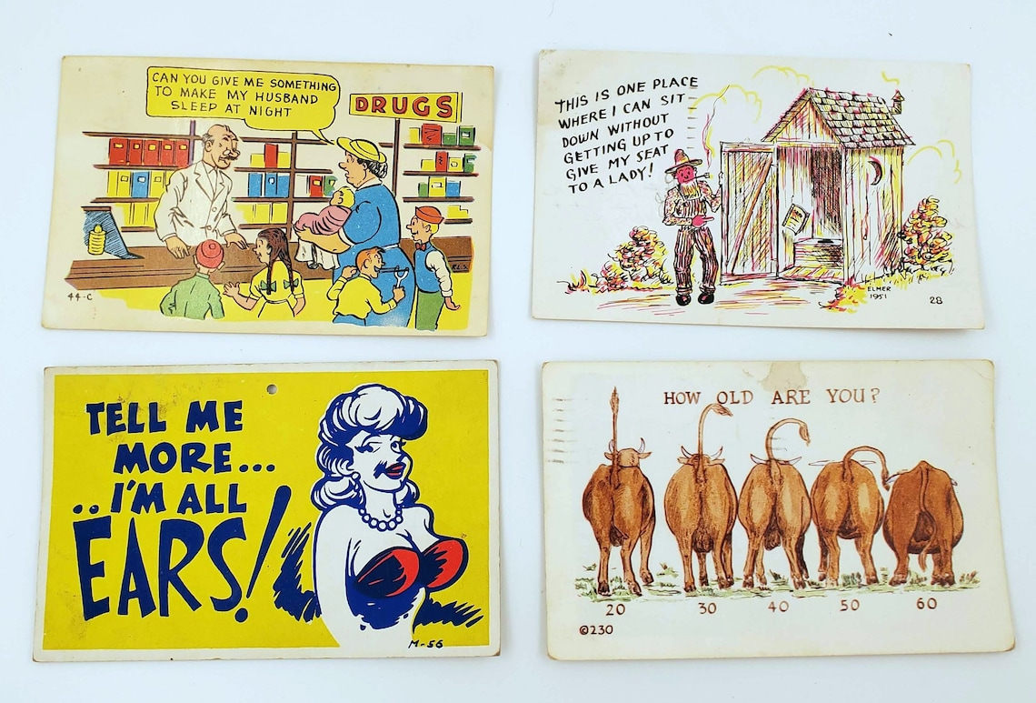 Lot of 12 Vintage Comic Postcards From the 1940’s, 50’s and 60’s - Etsy