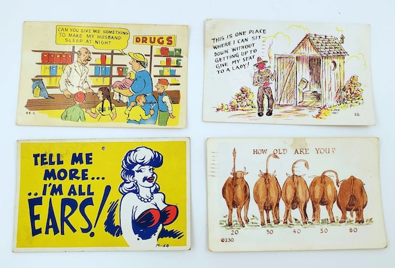 Lot of 12 Vintage Comic Postcards From the 1940s 50s and - Etsy