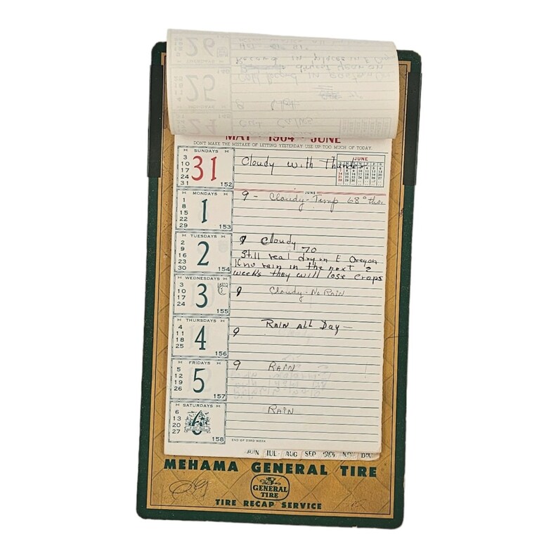 Vintage 1960s Advertising Calendar/memo Pads - Mehama General Tire ...