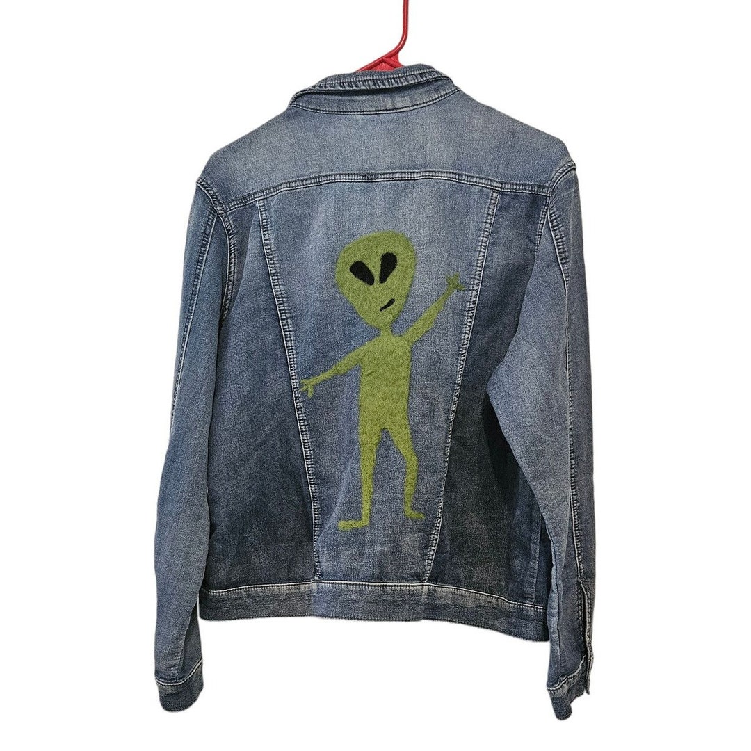 Upcycled Alien Denim Jacket - Unique and Stylish Women's Jacket - Etsy