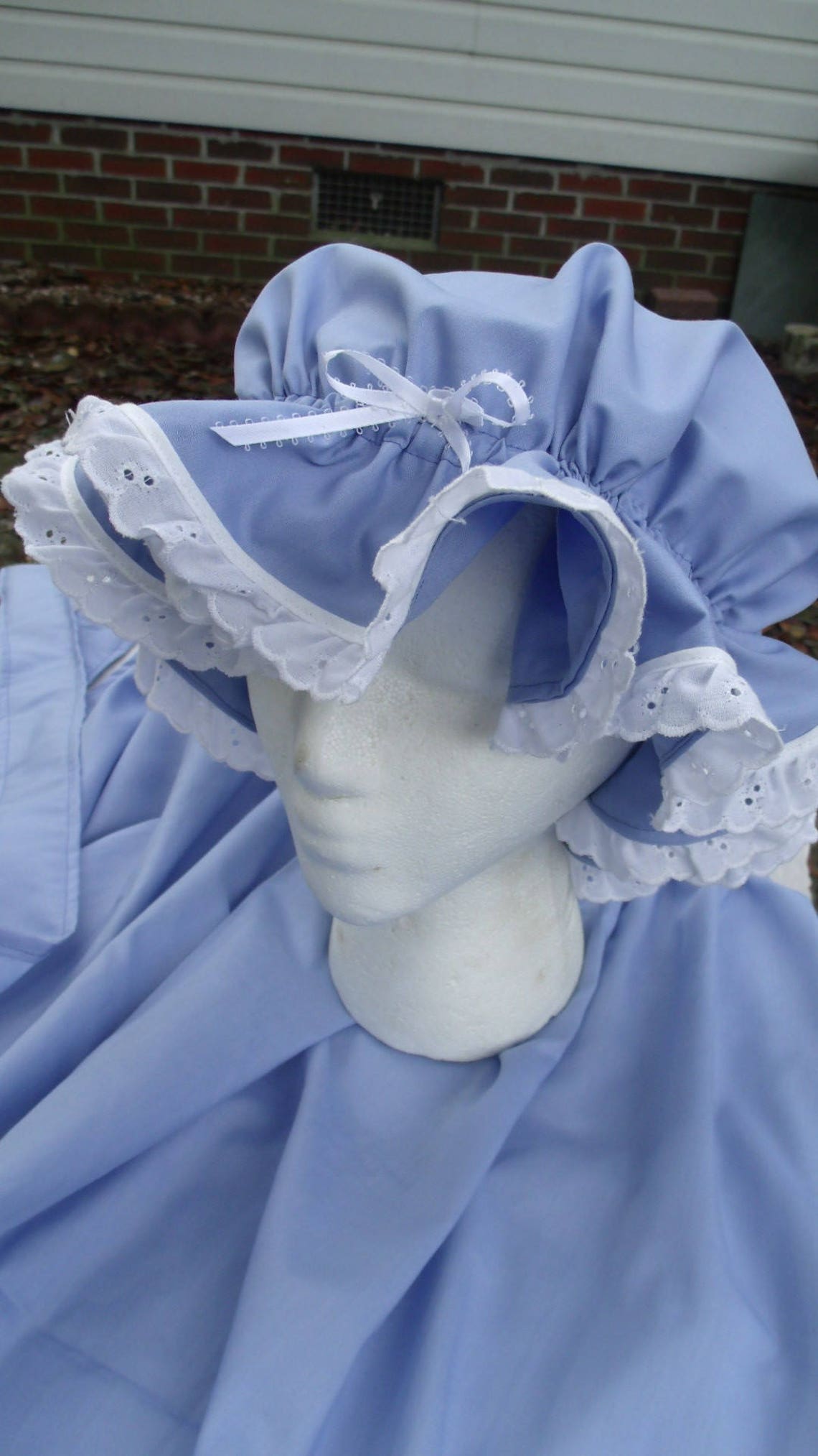 Apron and Mob Cap With Eyelet Trim - Etsy