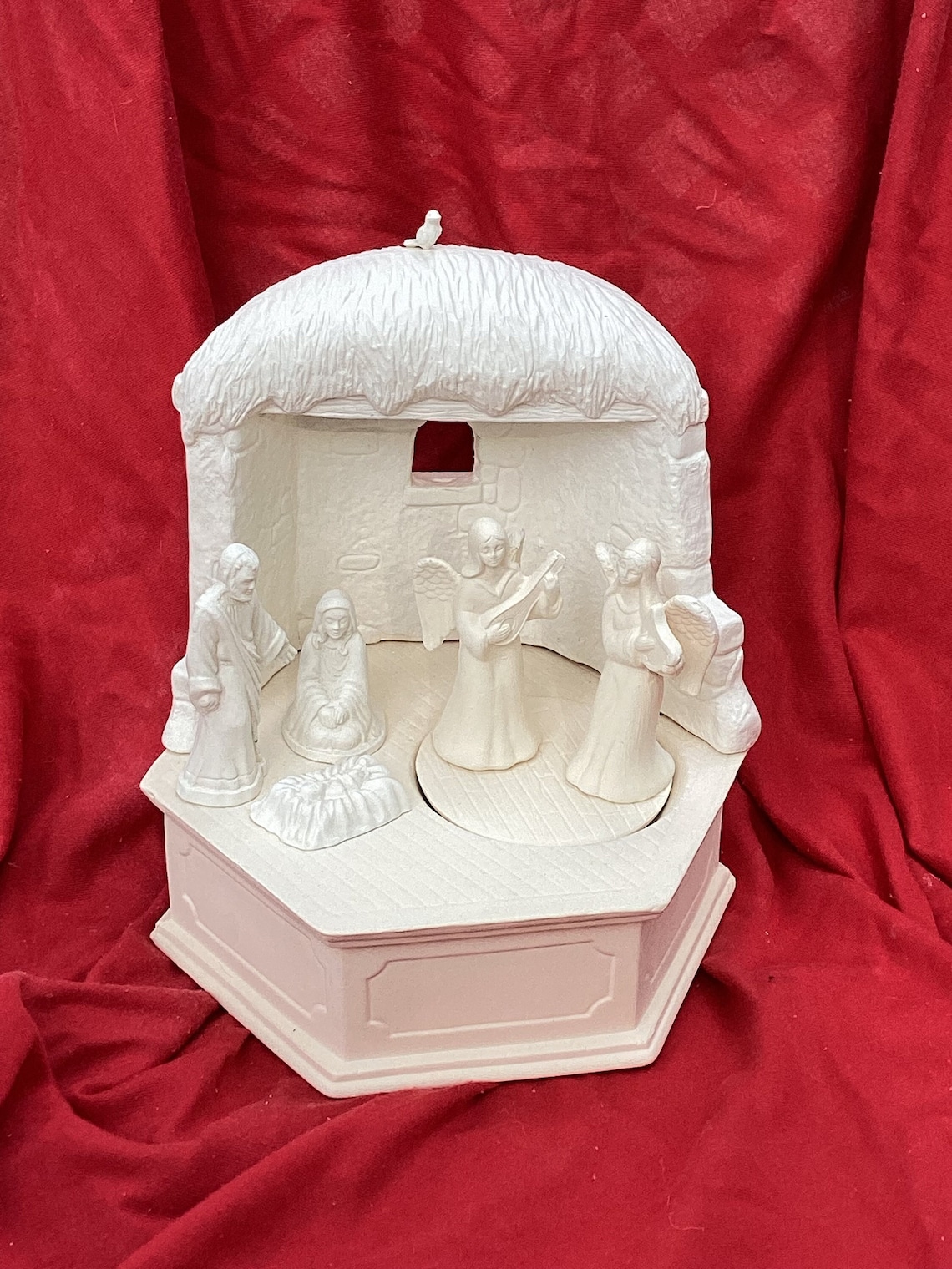 Bisque Christmas Nativity Music Box Ready to Paint - Etsy