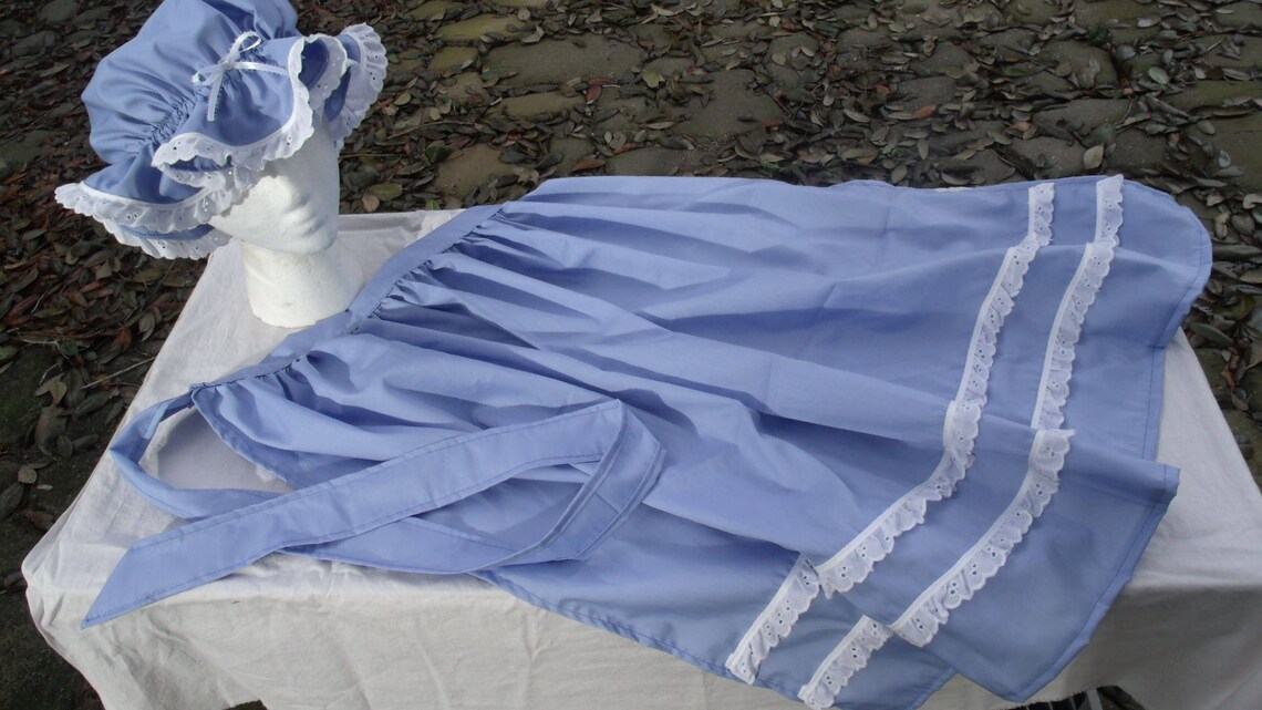 Apron and Mob Cap With Eyelet Trim - Etsy