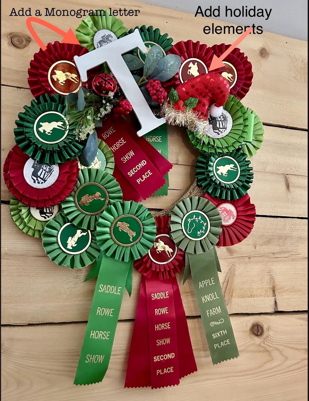 Equestrian Saddle Rowe Horse Show Ribbon 4H FFA Wreath - Etsy