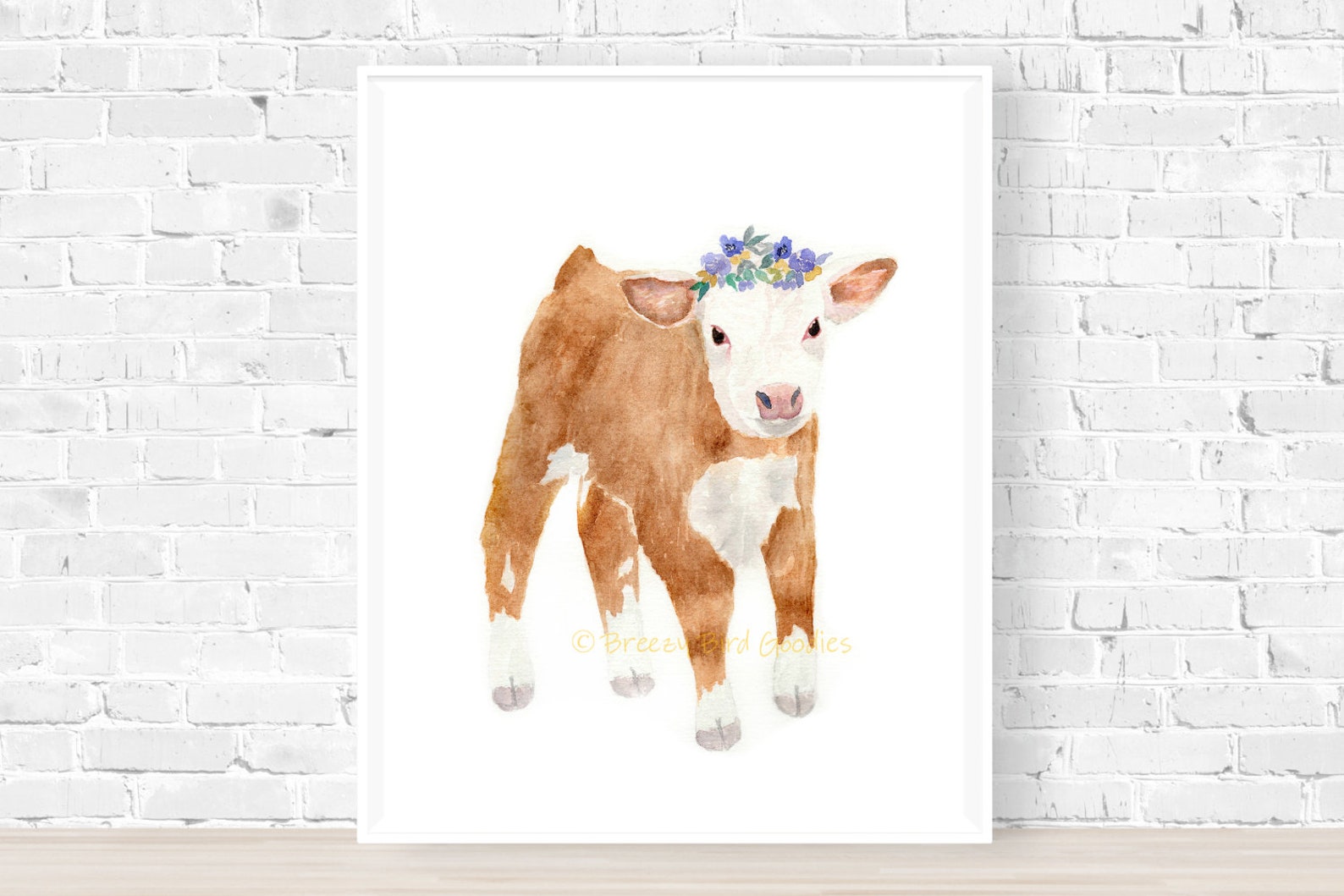 Watercolor Calf Print Watercolor Cow Baby Cow Print - Etsy Australia