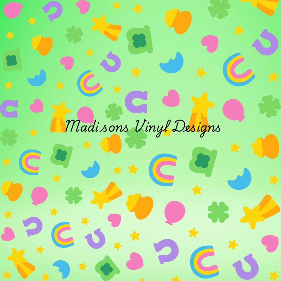 Lucky Charms Pattern St Patrick's Day Tile Green Lucky Charms ...