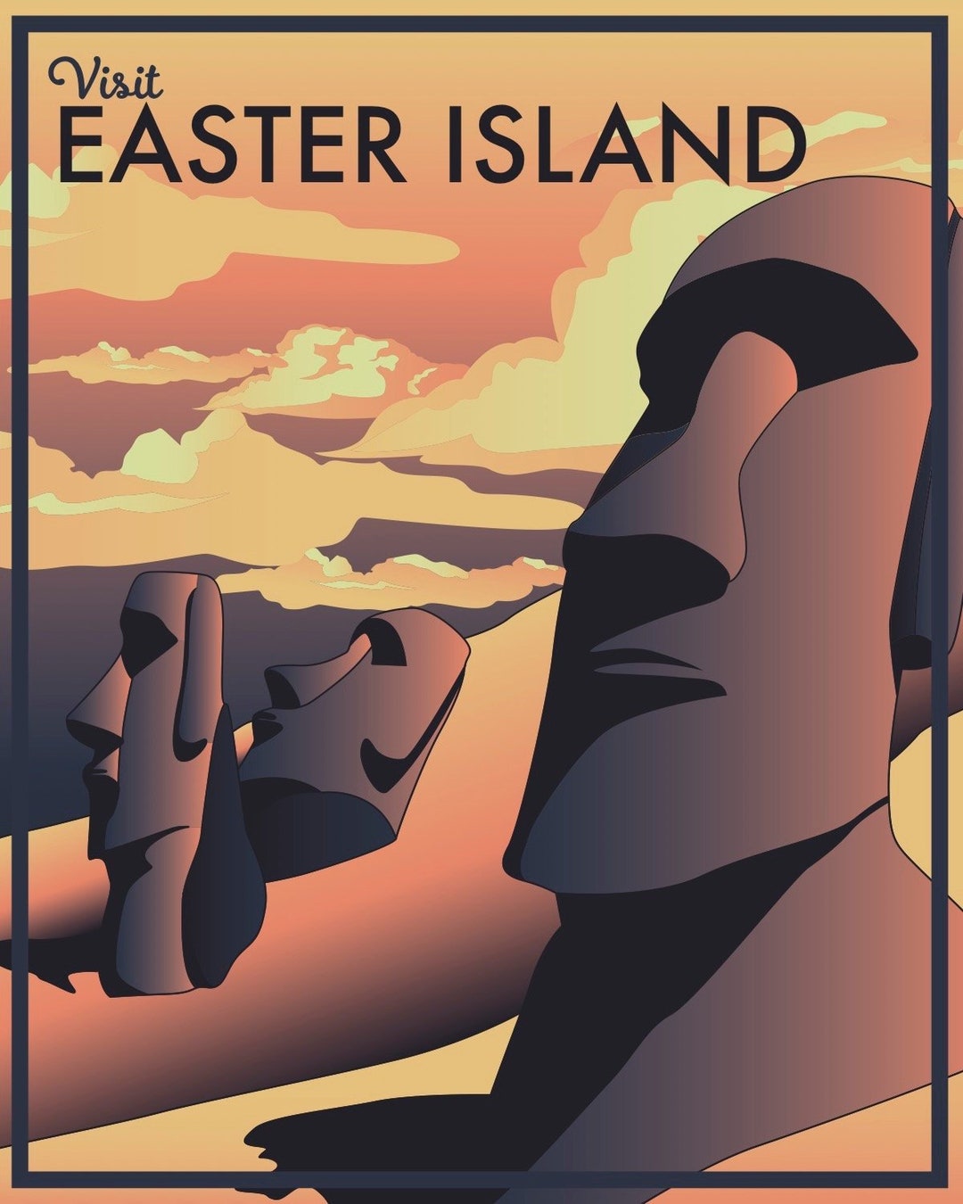 Easter Island Travel Poster Digital Download - Etsy