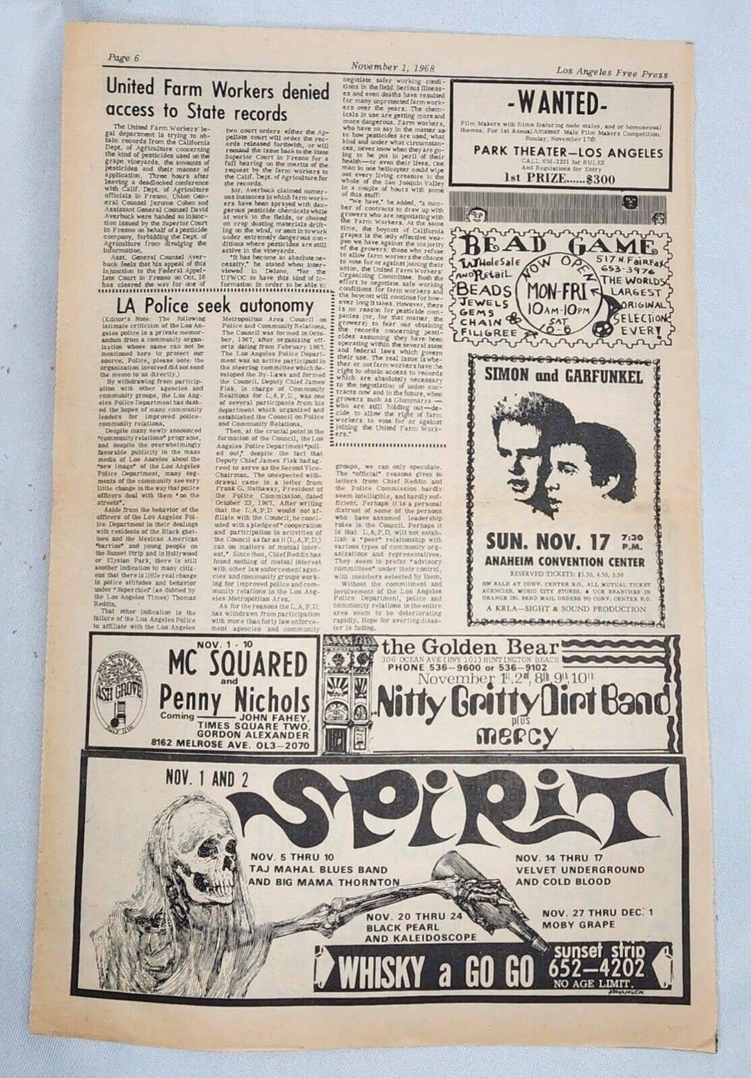 Vintage Ad Simon Garfunkel 3 Dog Night Velvet Underground 1968 - Etsy